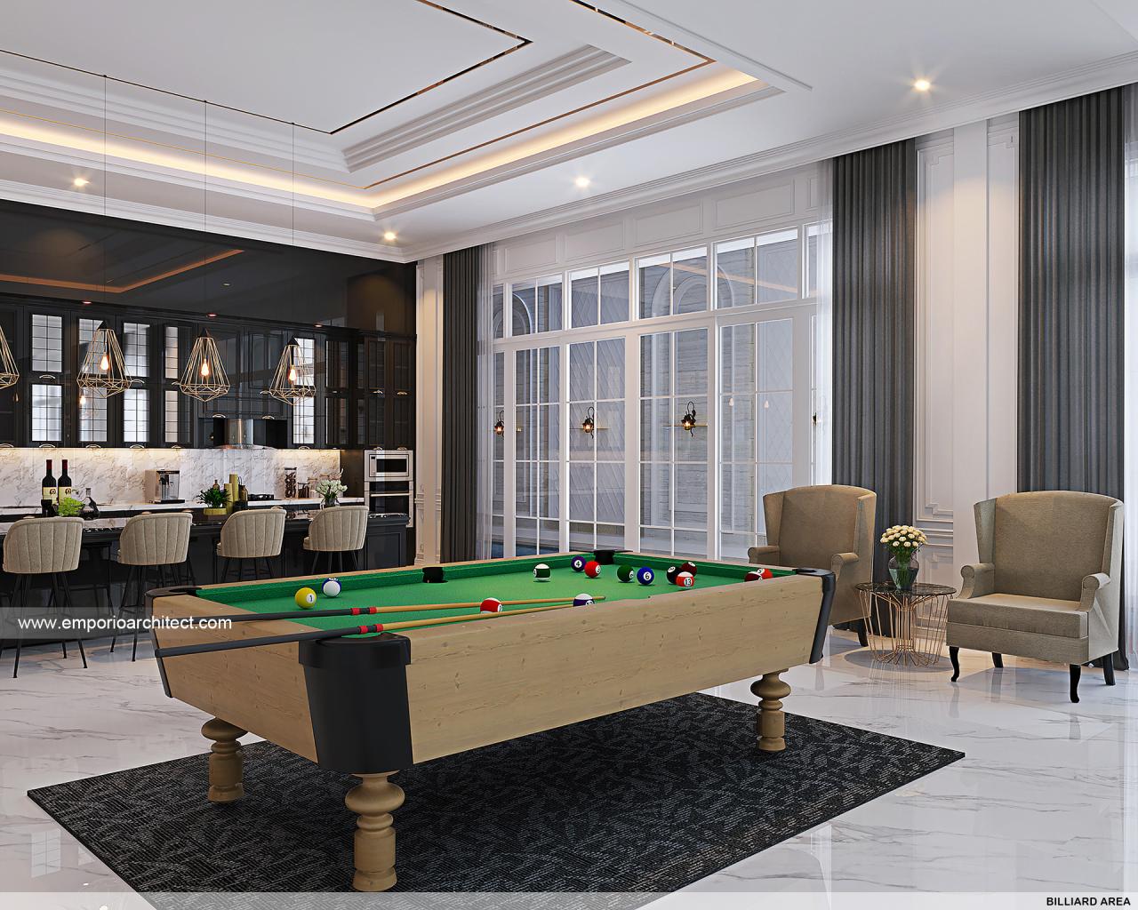 Desain Area Billiard Rumah Klasik 4.5 Lantai di PIK, Jakarta Utara 23163