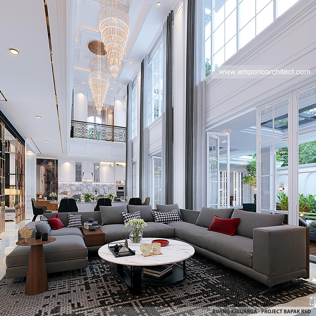 Desain Ruang Keluarga Rumah Klasik Mediteran 2 Lantai Bapak RSD di ...