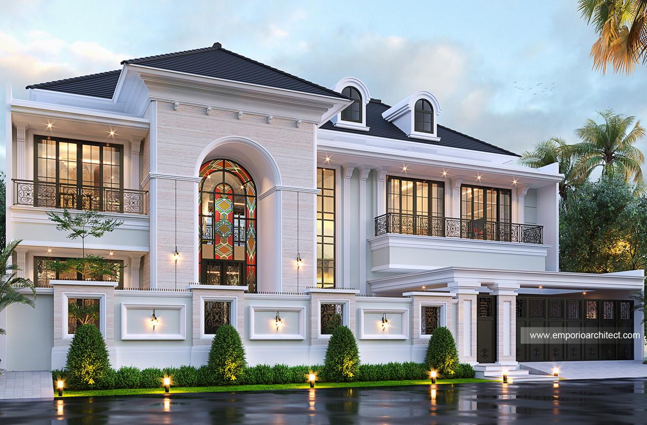 Desain Tampak Depan Dengan Pagar Rumah Klasik Mediteran 2 Lantai Bapak ...