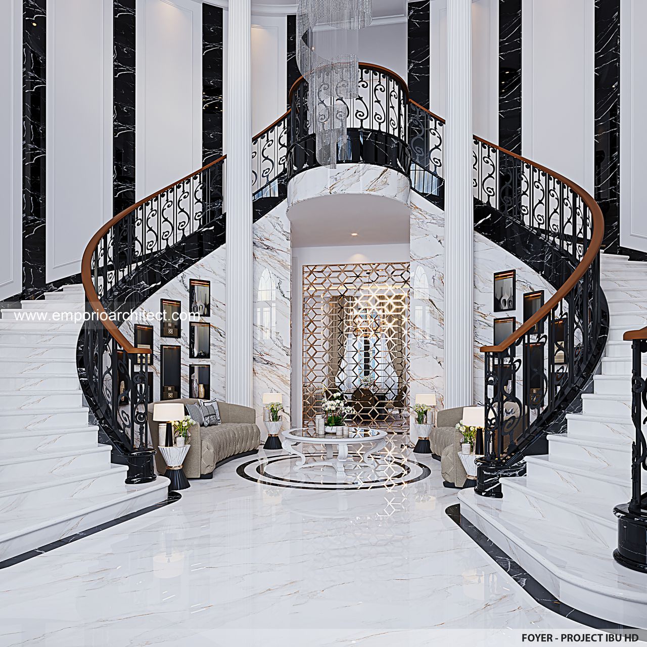 Desain Foyer Rumah Klasik Mediteran 2 Lantai Ibu HD di Banjarmasin ...