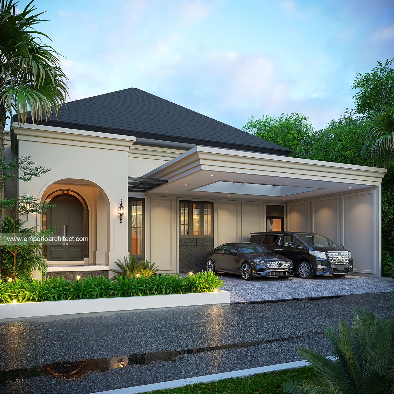 Desain Rumah Klasik Modern 1 Lantai Bapak MG 2133 di Karawaci, Tangerang