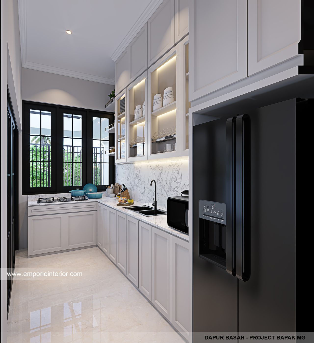Desain Dapur Basah Rumah Klasik Modern 1 Lantai Bapak MG di Karawaci ...