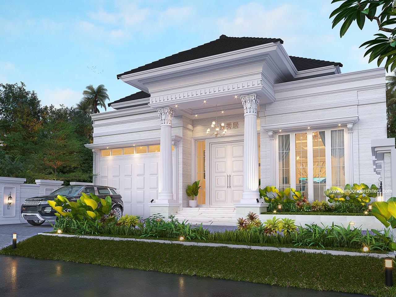 Desain Tampak Depan 2 Rumah Klasik Modern 1 Lantai Bapak INR di Jakarta ...