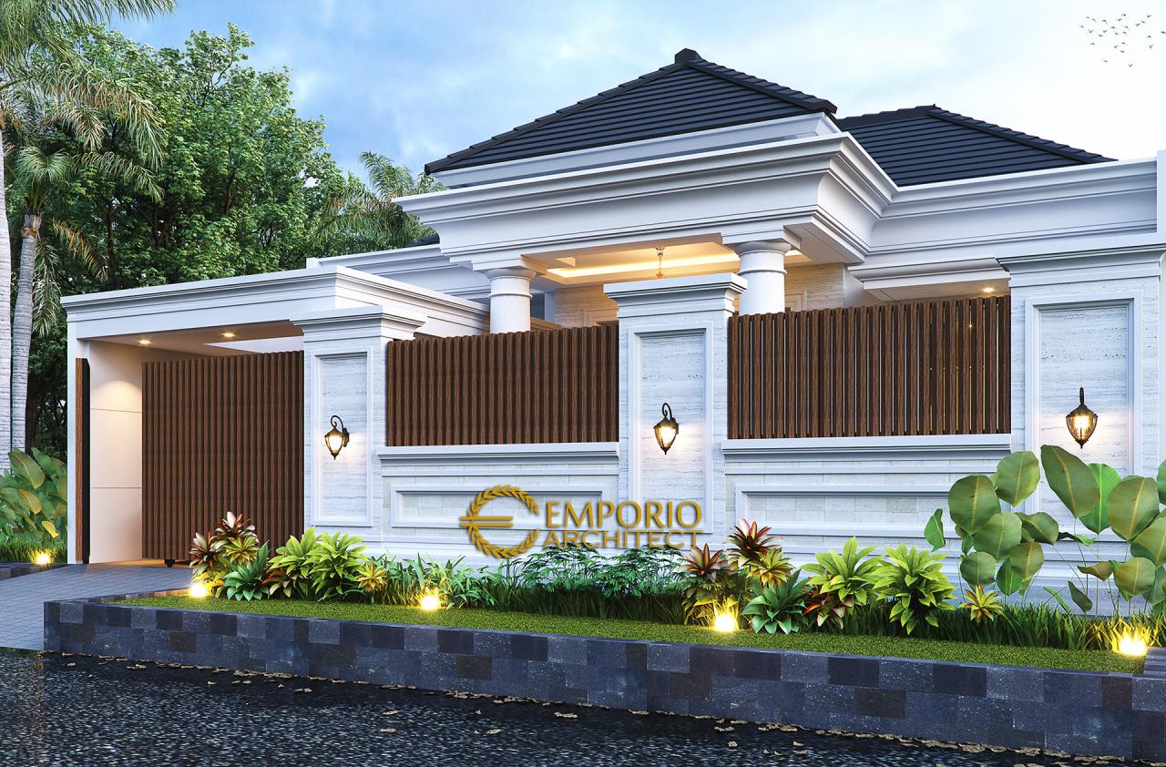 Desain Tampak Depan Dengan Pagar Rumah Klasik Modern 1.5 Lantai Ibu Ayu ...