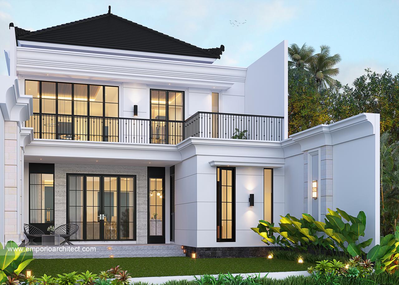 Desain Tampak Belakang Rumah Klasik Modern 2 Lantai Ibu Fifi di Jakarta ...