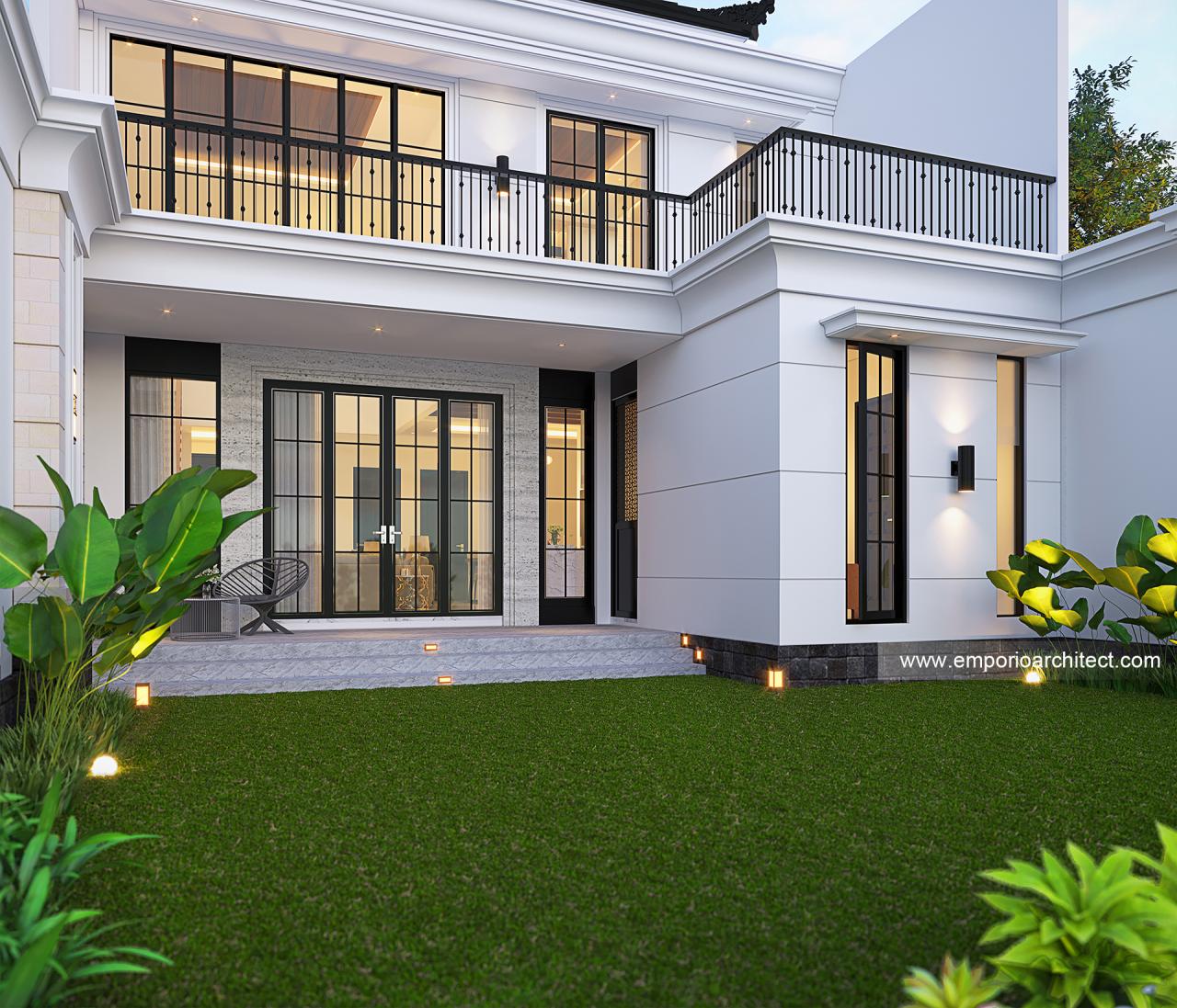 Desain Tampak Detail Belakang Rumah Klasik Modern 2 Lantai Ibu Fifi di ...
