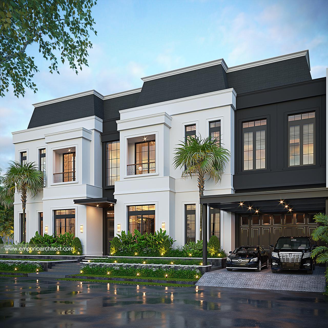 Desain Rumah Klasik Modern 2 Lantai Bapak BGS 1581 di Yogyakarta