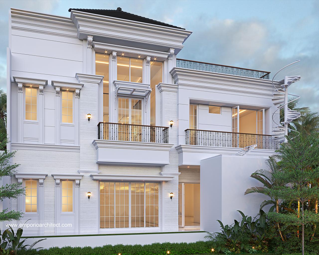 Desain Tampak Belakang Rumah Klasik Modern 2 Lantai Bapak SD di Jakarta ...