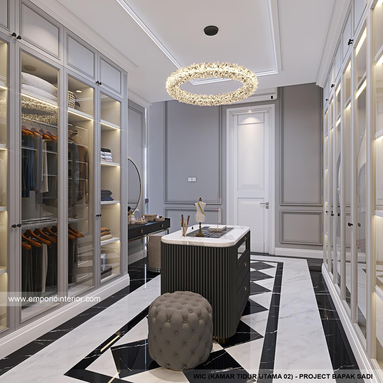 Desain WIC Kamar Tidur Utama 2 Rumah Klasik Modern 2 Lantai Bapak SD di ...