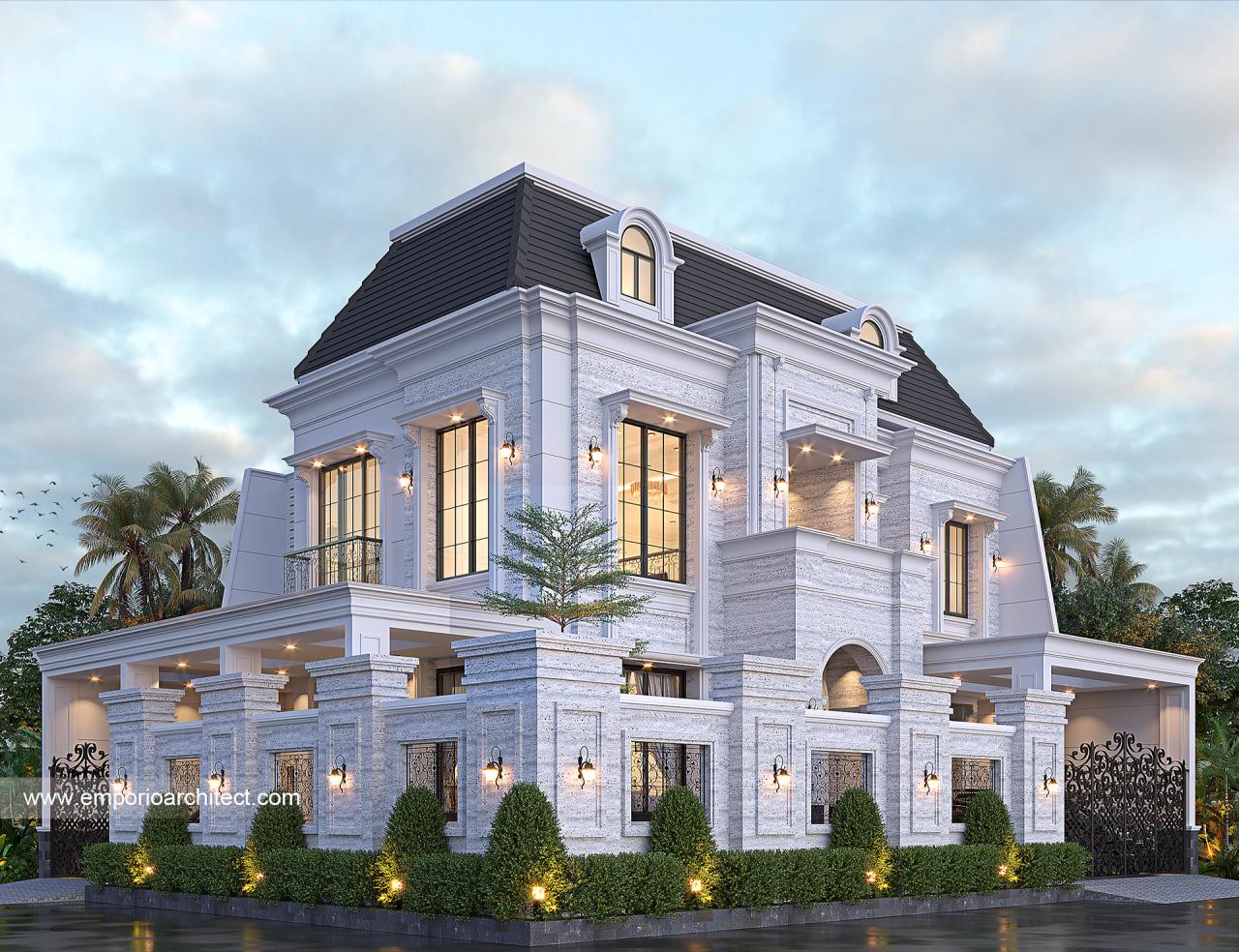 Desain Tampak Hook Rumah Klasik Modern 2.5 Lantai Bapak M di Jakarta ...