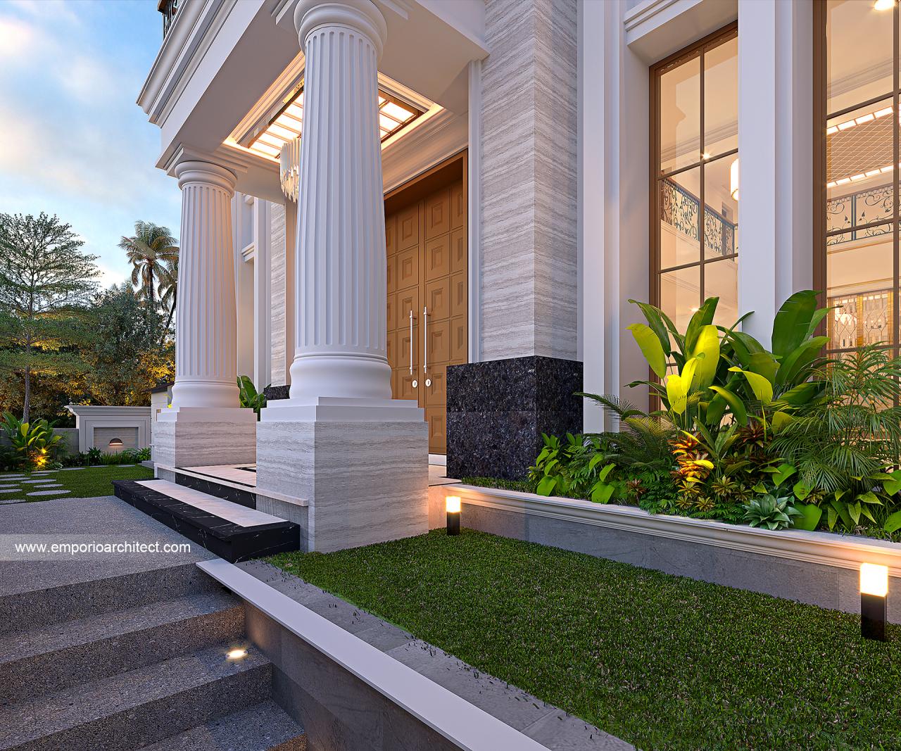 Desain Tampak Detail Samping Rumah Klasik Modern 3.5 Lantai Bapak SRT ...