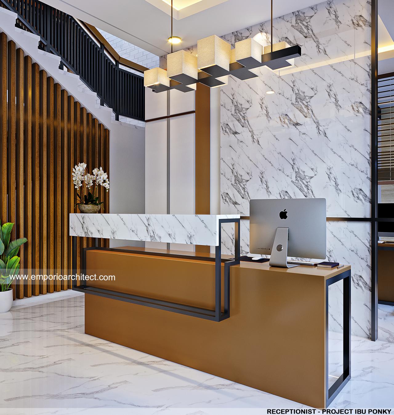 Desain Receptionist Rumah Kost Modern 3 Lantai Ibu Ponky di Madiun ...