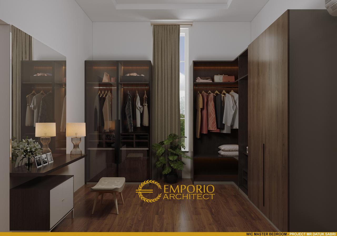 Desain Walk In Closet Kamar Tidur Utama Rumah Mediteran 2 Lantai Bapak ...