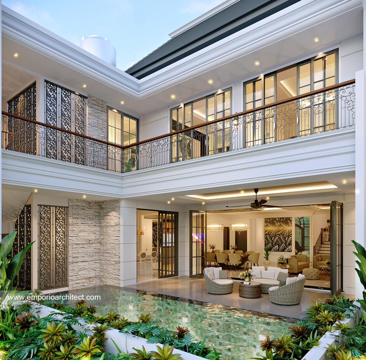 Desain Tampak Belakang Rumah Mediteran 2.5 Lantai Bapak Caesar di ...