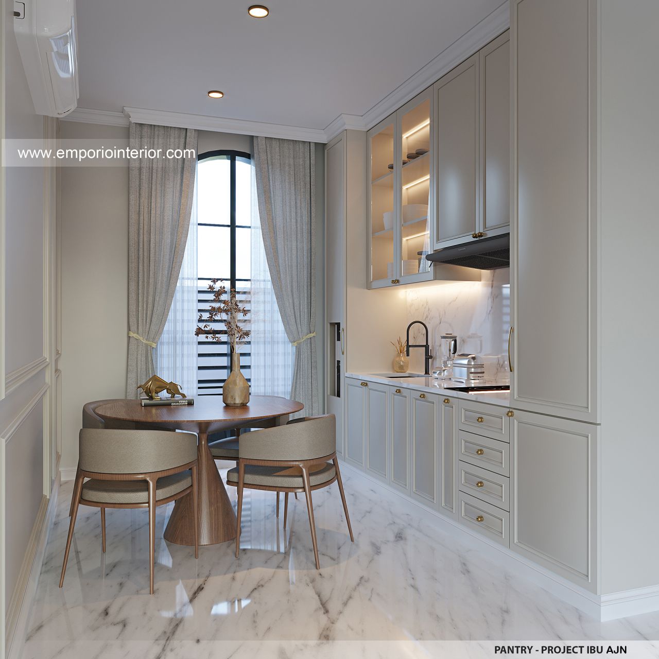 Desain Pantry Rumah Mediteran 3 Lantai Ibu AJN 1916 di Makassar 49032 ...