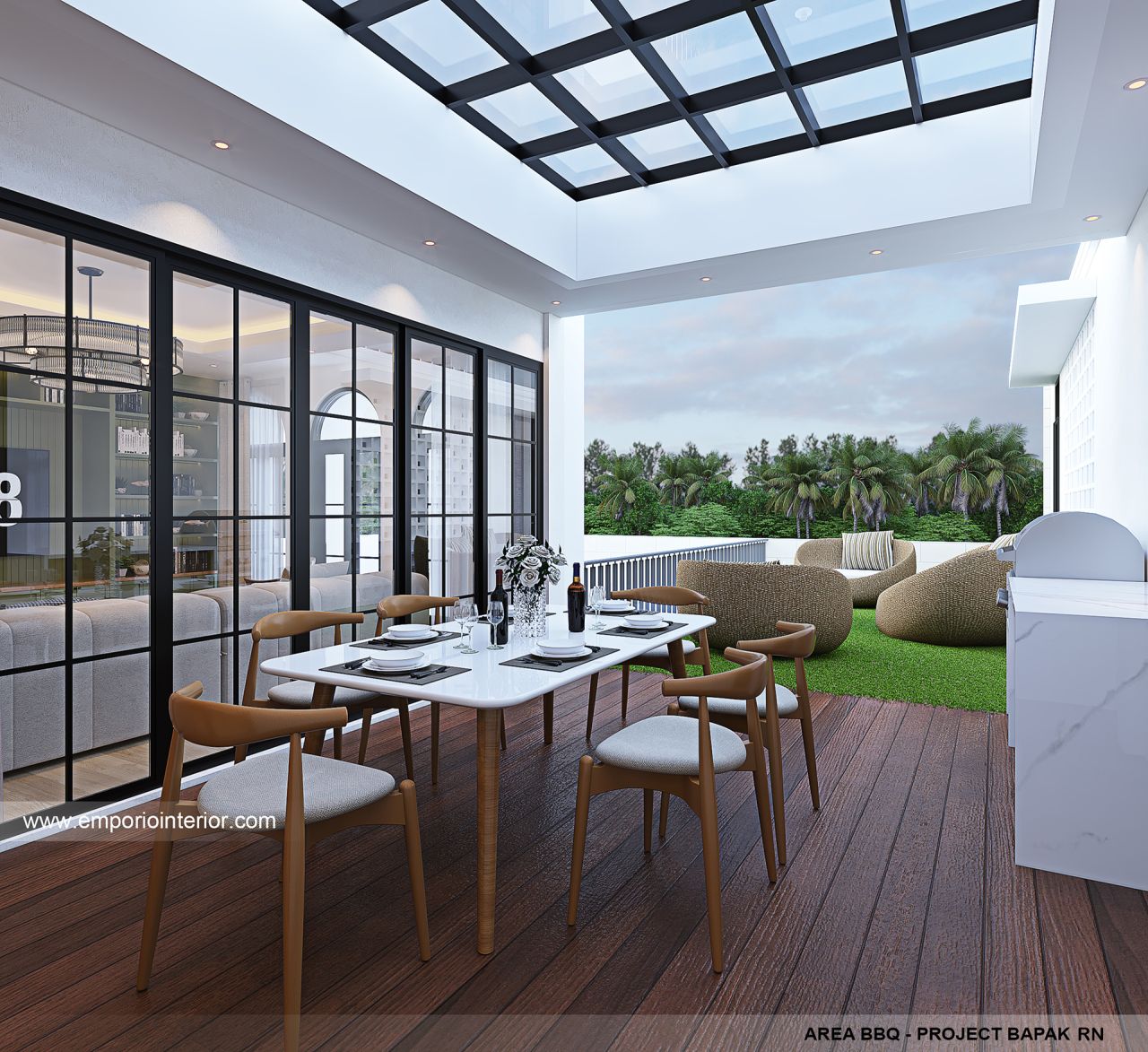 Desain Area BBQ Rumah Mediteran 3 Lantai Bapak RN di Jakarta Selatan ...