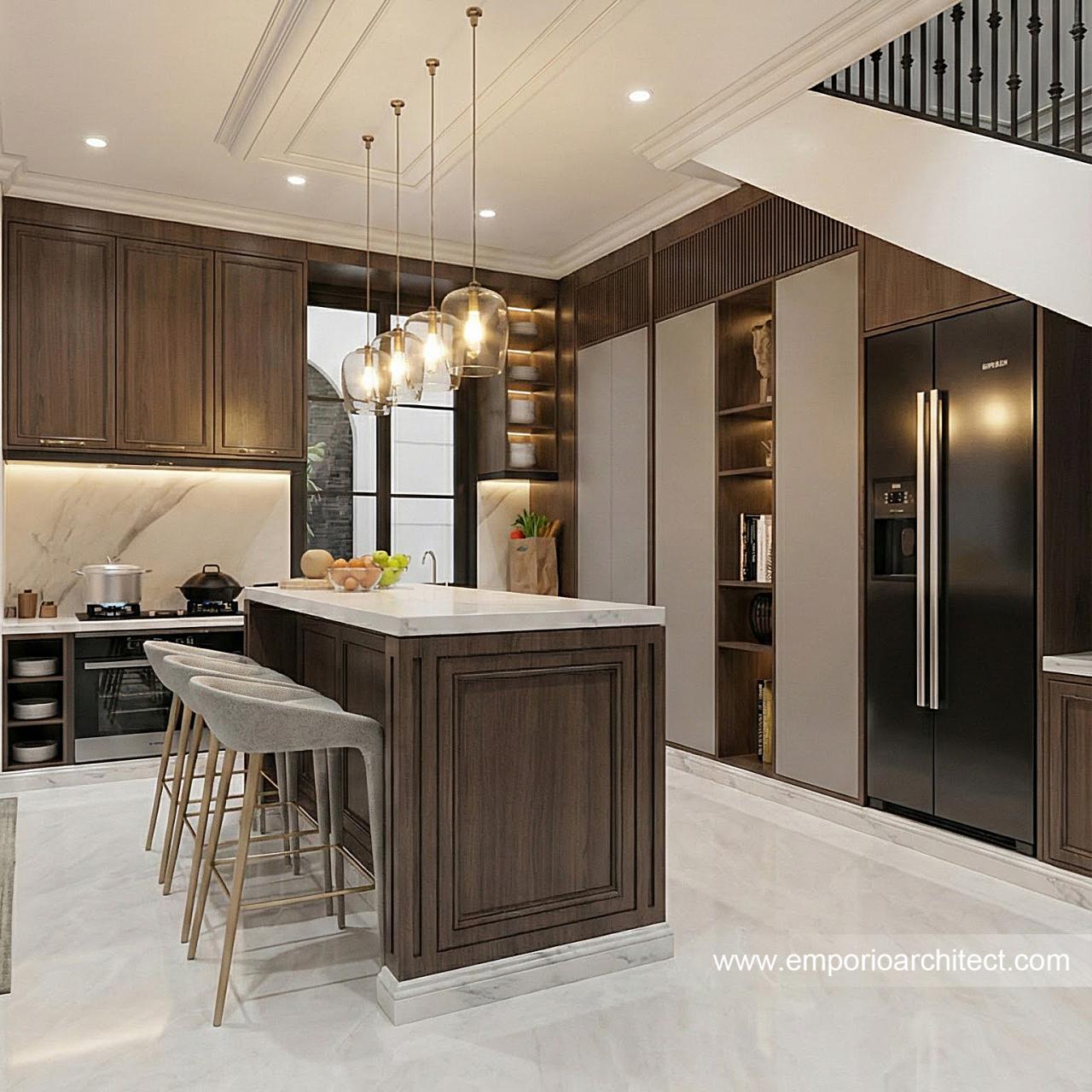 Desain Dapur Rumah Mediteran Klasik 3 Lantai Bapak IKR di Jakarta 48846 ...