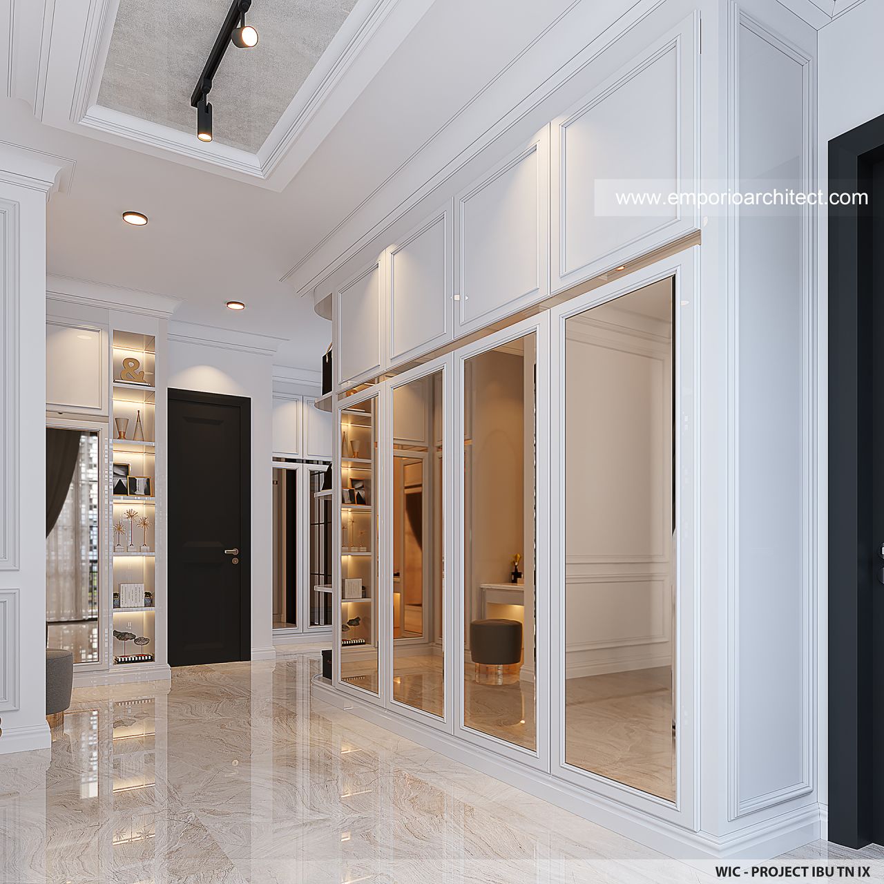 Desain WIC Rumah Mediteran Klasik 3 Lantai Ibu TN IX di Jakarta Selatan ...