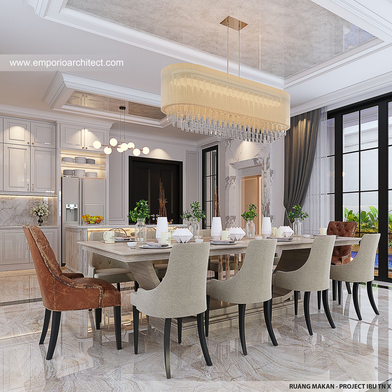 Mrs. TN 2155 X Mediterranean Classic House 3 Floors Design - Jakarta Selatan 46737 - Ceiling Design