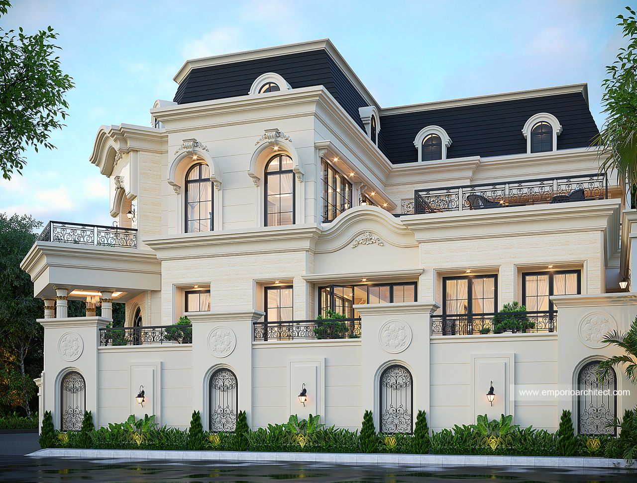 Mrs. NLM Mediterranean Classic House 3 Floors Design - Bandar Lampung ...