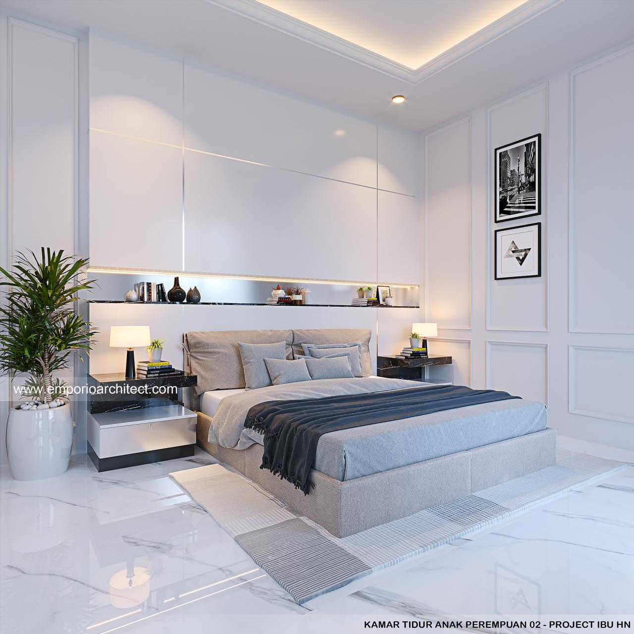 Desain Kamar Tidur Anak Perempuan 2 Rumah Mediteran Klasik 4 Lantai Ibu HN di Bandung 35258 ...