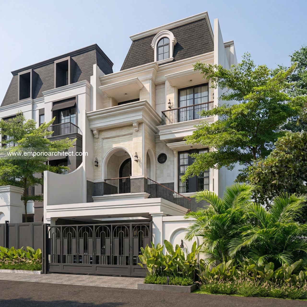 Desain Rumah Mediteran Klasik 4 Lantai Ibu DSS 2282 di Ancol Barat ...