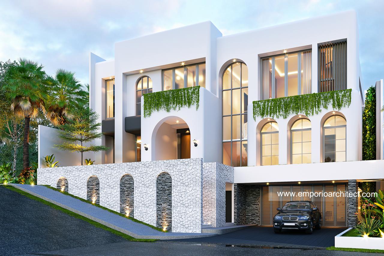 Desain Rumah Santorini 2.5 Lantai Ibu LND 1011 di Jakarta