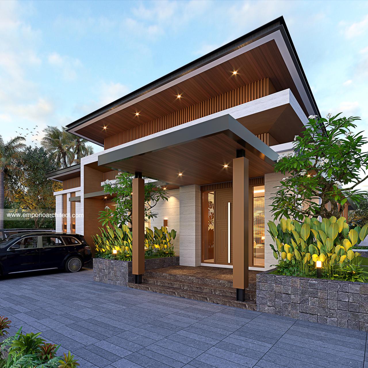 Desain Tampak Detail Depan Rumah Modern 1 Lantai Ibu Lusi K. di ...