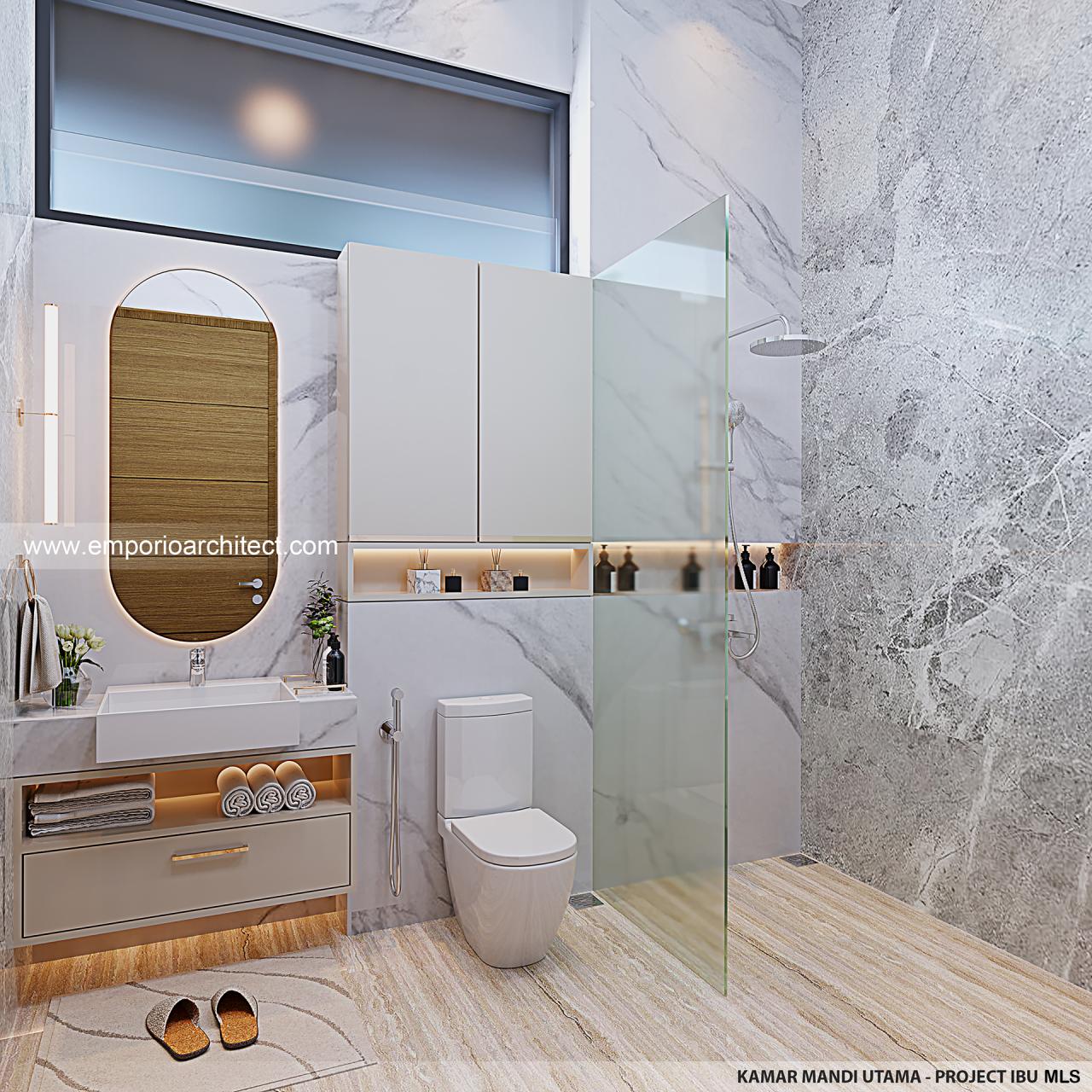 Desain Kamar Mandi Utama Rumah Modern 1 Lantai Ibu MLS di Bekasi 47343 ...