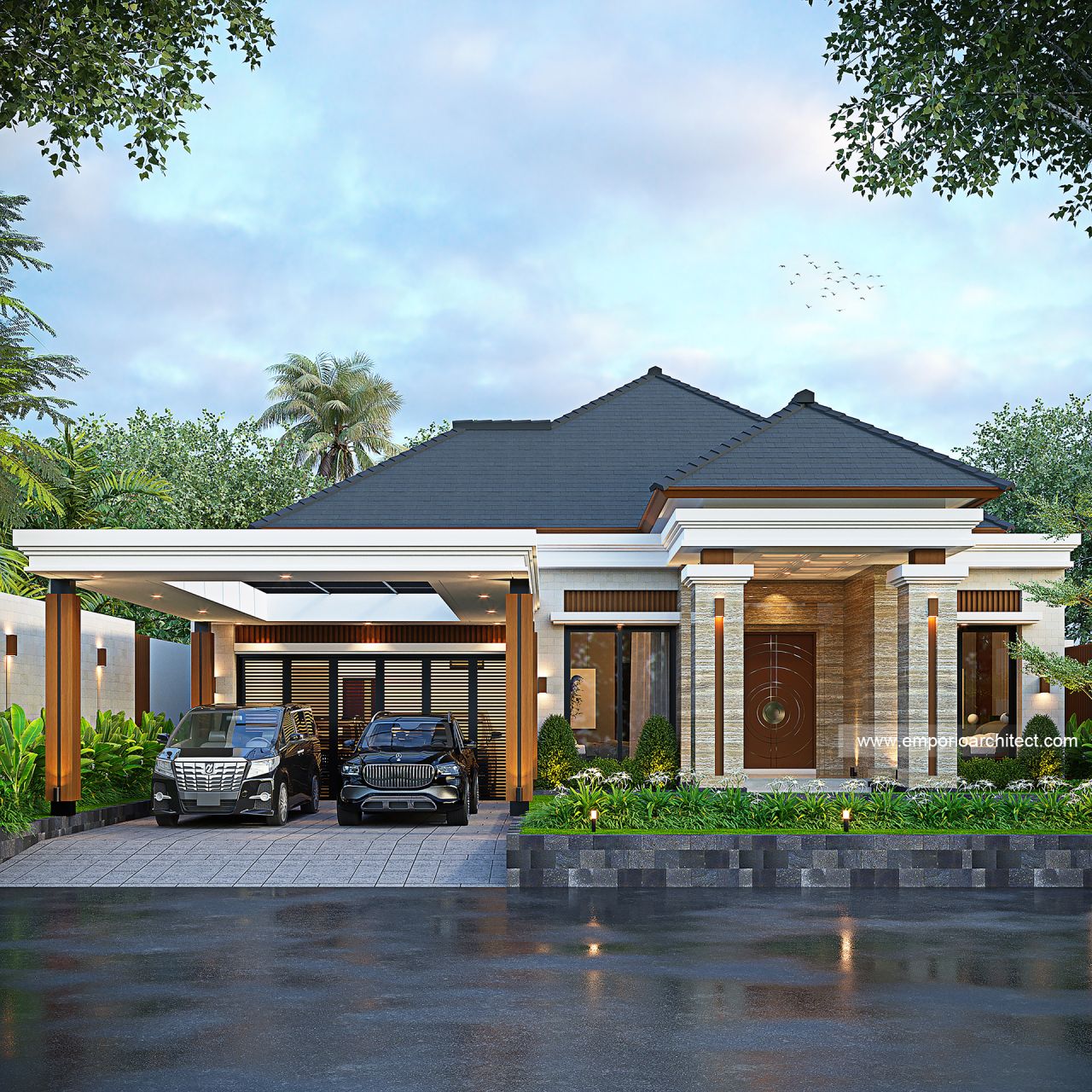 Desain Rumah Modern 1 Lantai Bapak E di Kalimantan Tengah