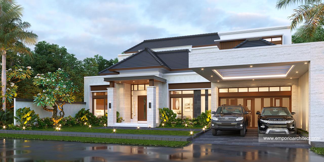 Desain Tampak Depan 2 Rumah Modern 1.5 Lantai Bapak HS di Palu ...