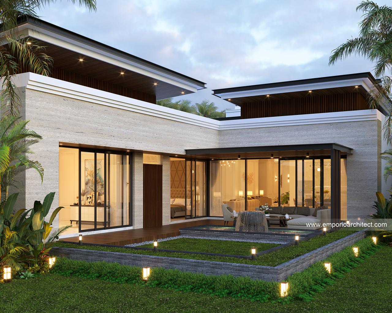 Desain Tampak Belakang Rumah Modern 1.5 Lantai Mr. R di Surabaya 24142 ...