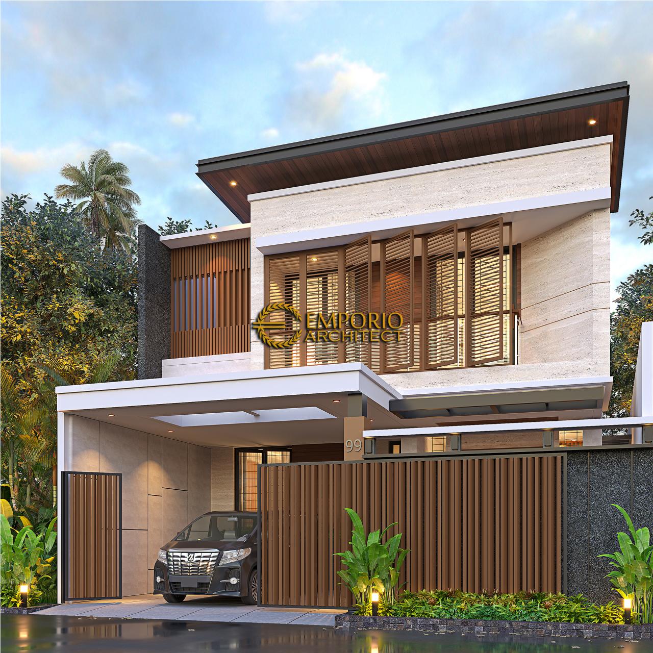Mrs. Mega Modern House 2 Floors Design - Palembang 18182 - House Facade