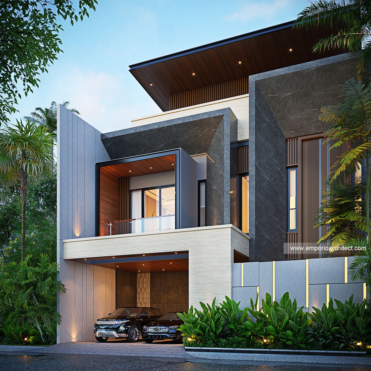 Mr. NHT Modern House 2 Floors Design - Bekasi 47039 - Facade Design