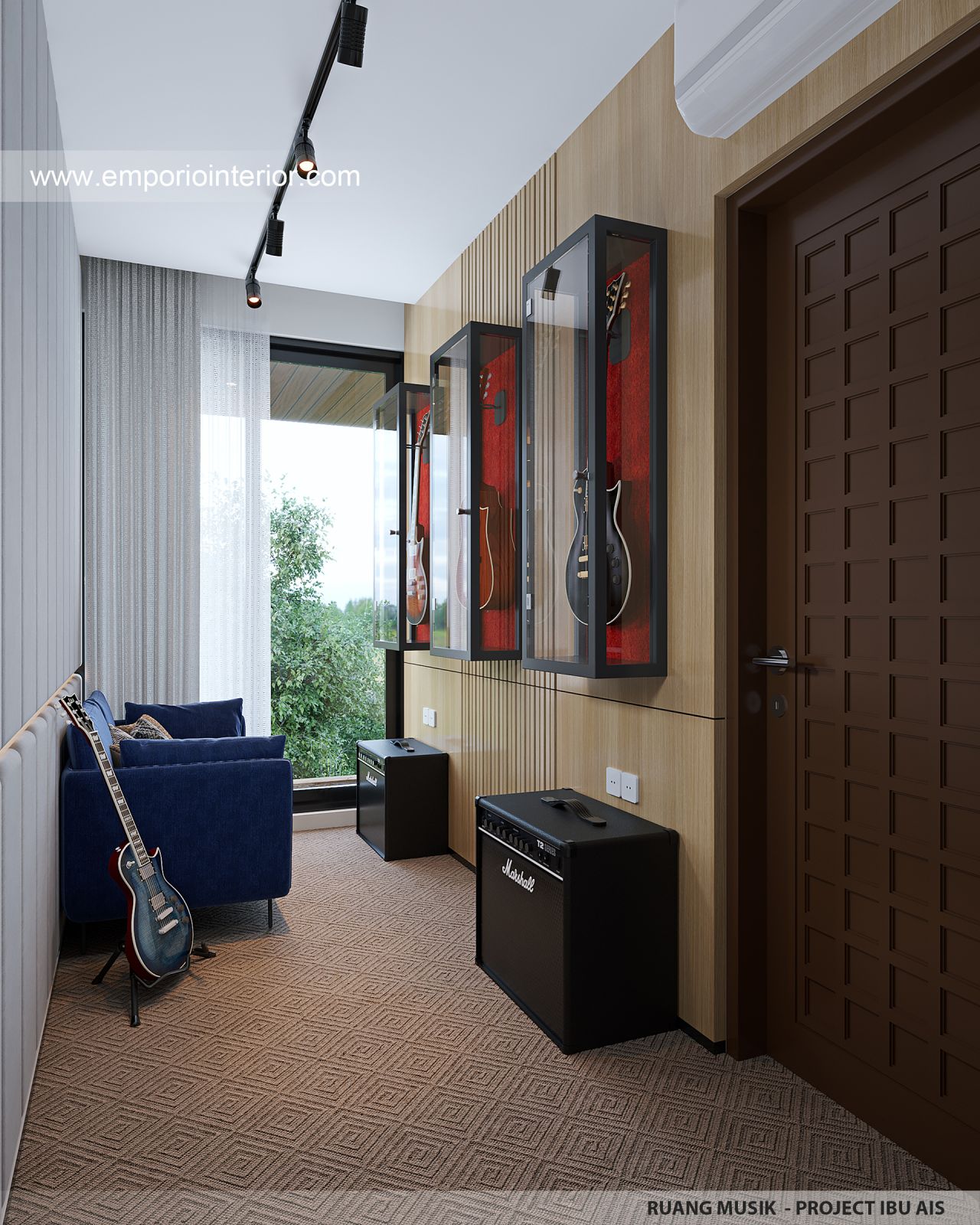 Desain Ruang Musik Rumah Modern 2 Lantai Ibu A di Jakarta 36605 ...