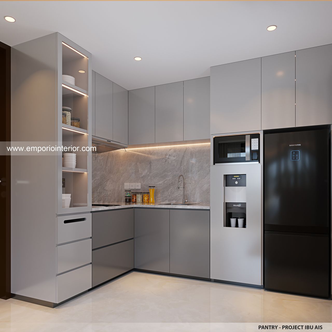 Desain Pantry Rumah Modern 2 Lantai Ibu A di Jakarta 36613 - Desain Pantry