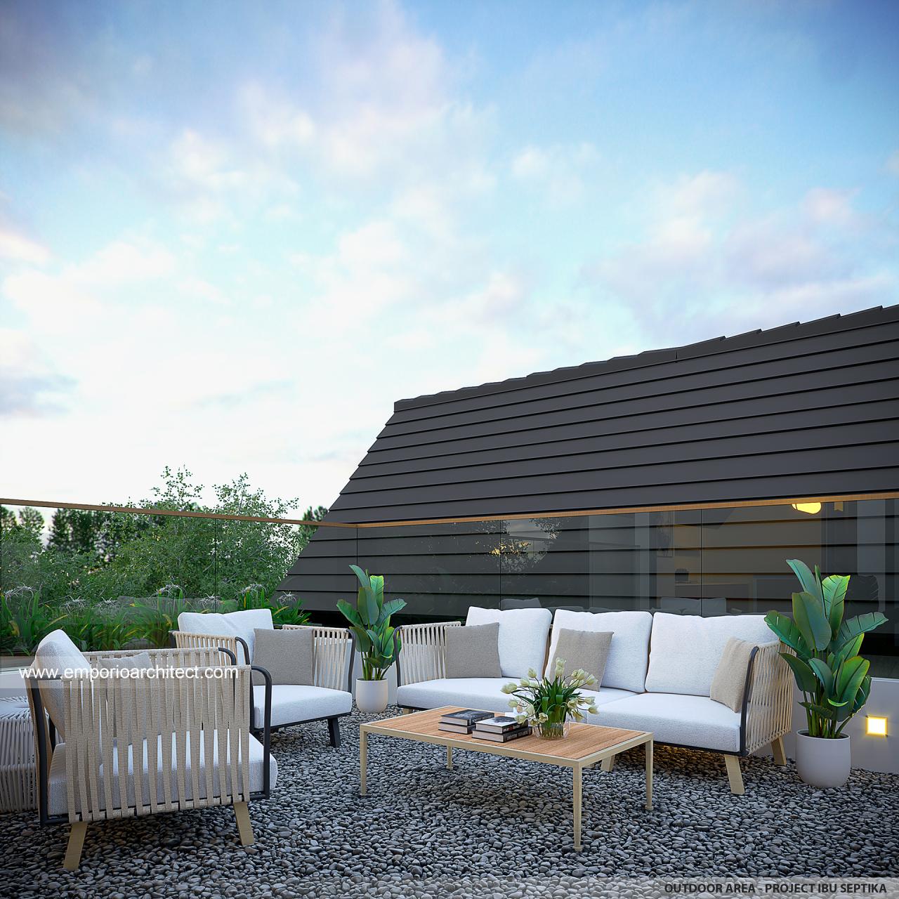 Desain Outdoor Area Rumah Modern 2 Lantai Ibu STK di Bogor 31386 ...