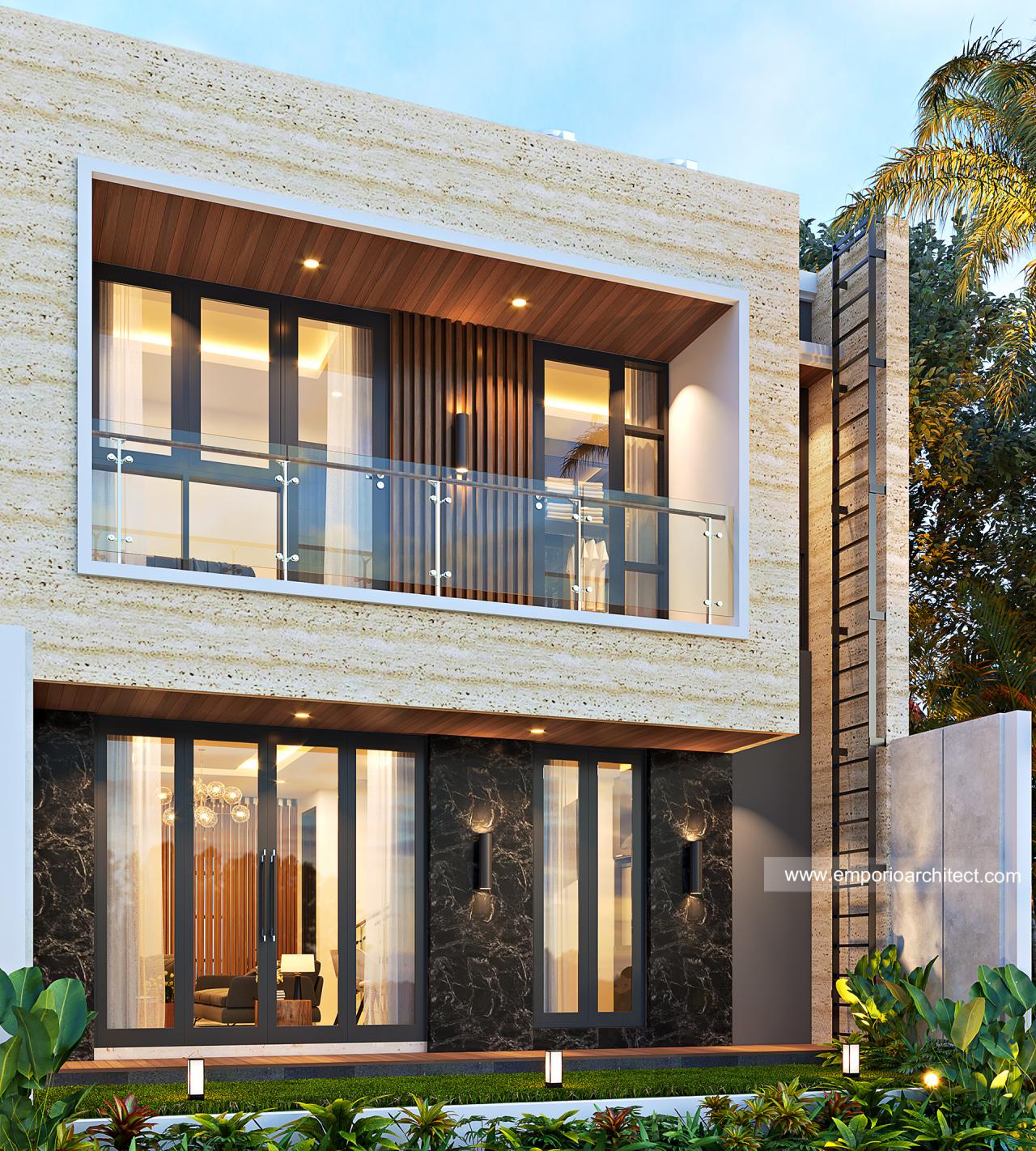 Mr. Hendri Modern House 2 Floors Design - Jambi 23714 - Home Exterior Design