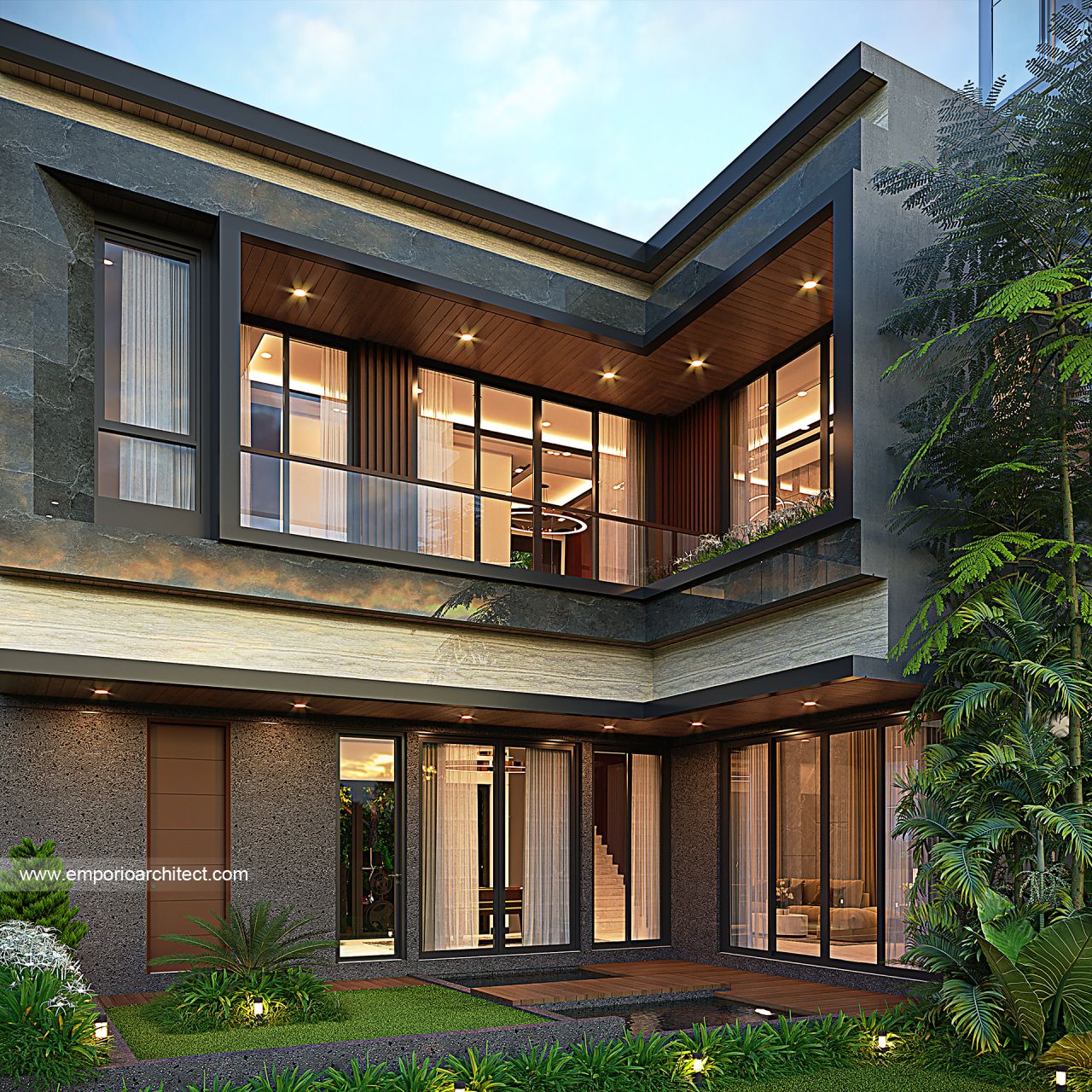 Mr. TM 2109 Modern House 2 Floors Design - Tangerang 45787 - Back ...