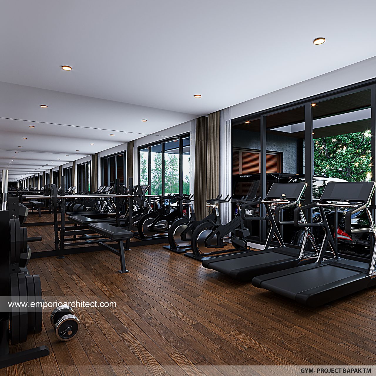 Desain Area Gym Rumah Modern 2 Lantai Bapak TM di Tangerang 45791 ...