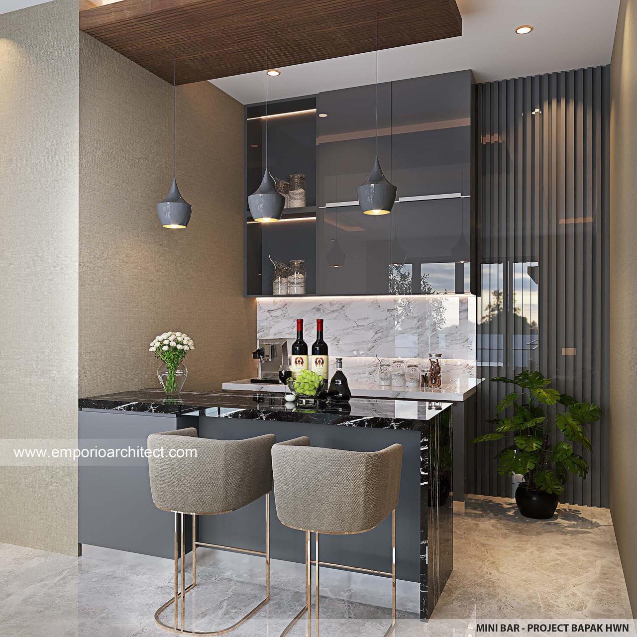 Desain Mini Bar Rumah Modern 2 Lantai Bapak HWN di Surabaya 35153 ...