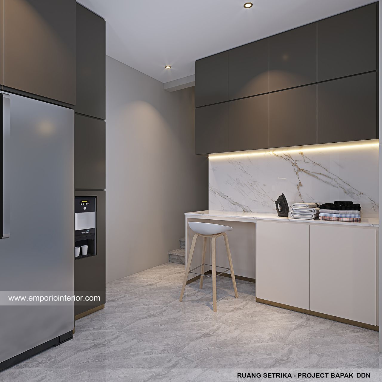 Desain Ruang Setrika Rumah Modern 2 Lantai Bapak DDN 1470 di Kota Baru ...