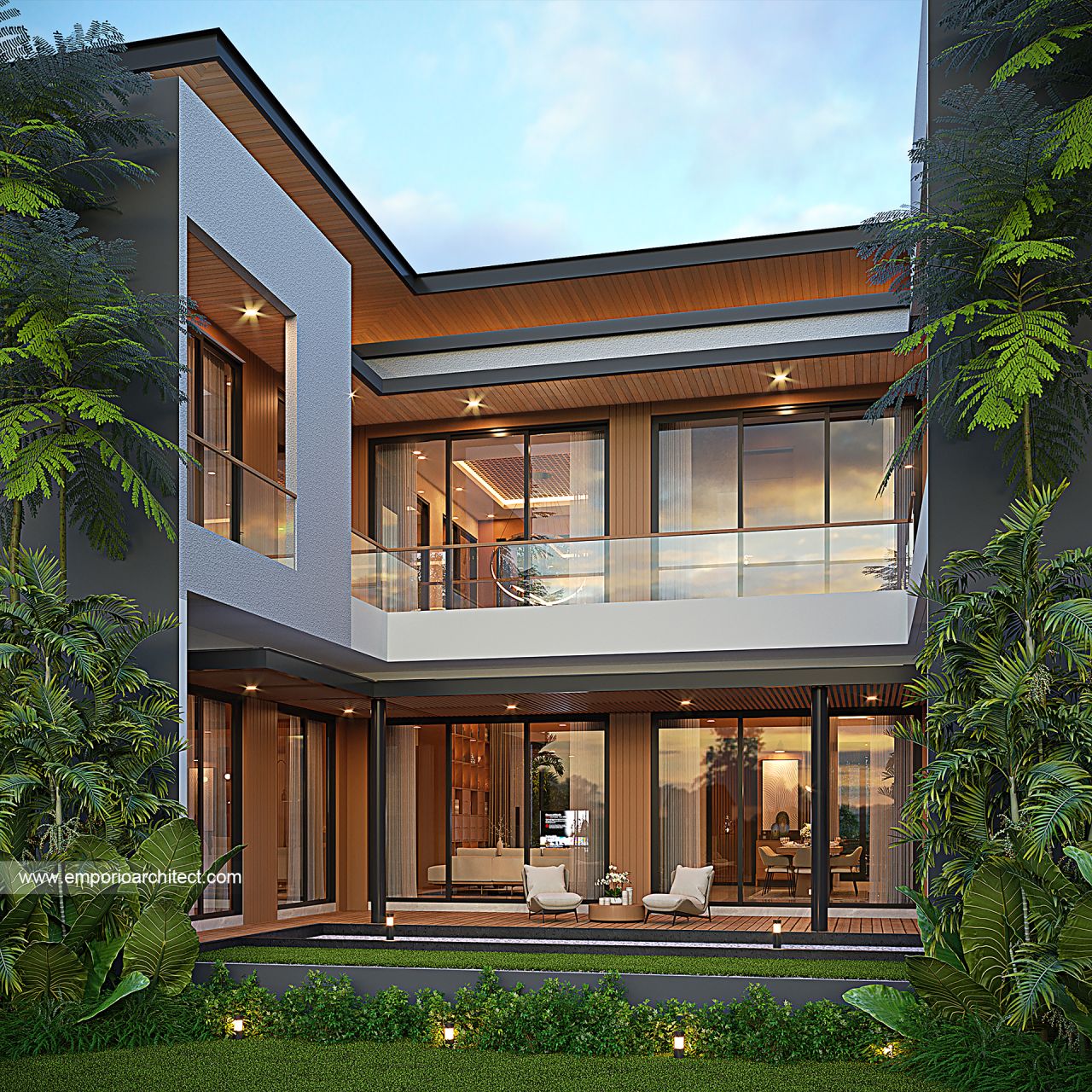 Mr. SDK Modern House 2 Floors Design - Palembang 45539 - 2 Floors House Design