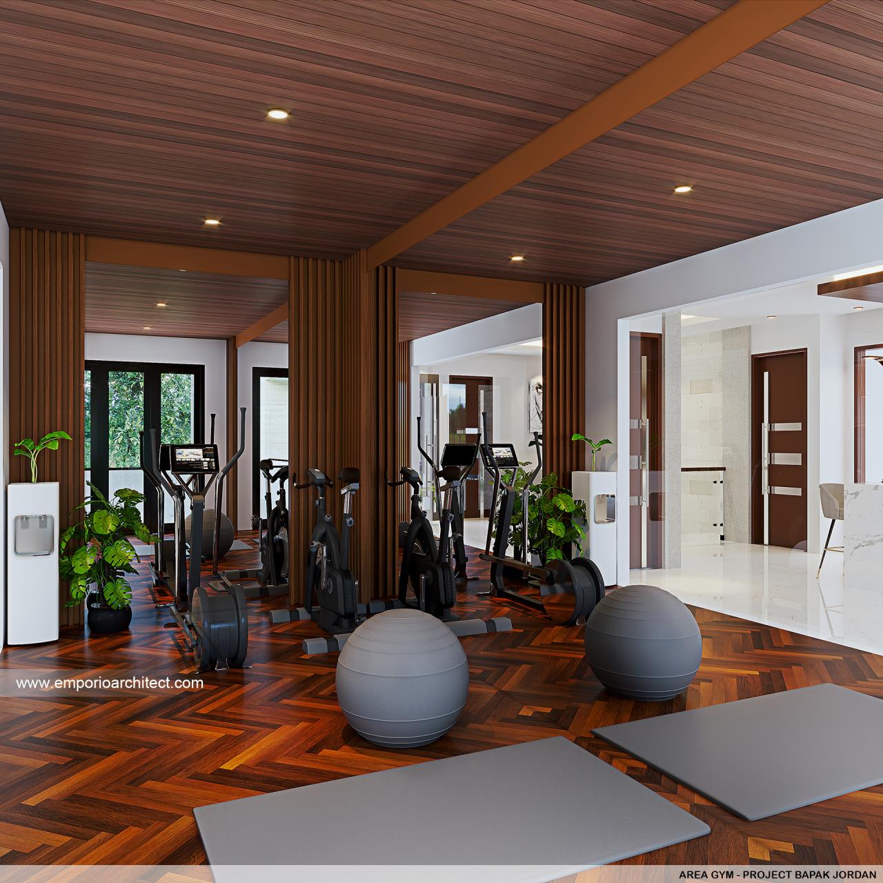 Desain Area Gym Rumah Modern 2 Lantai Bapak Jordan di Makassar 26144 ...
