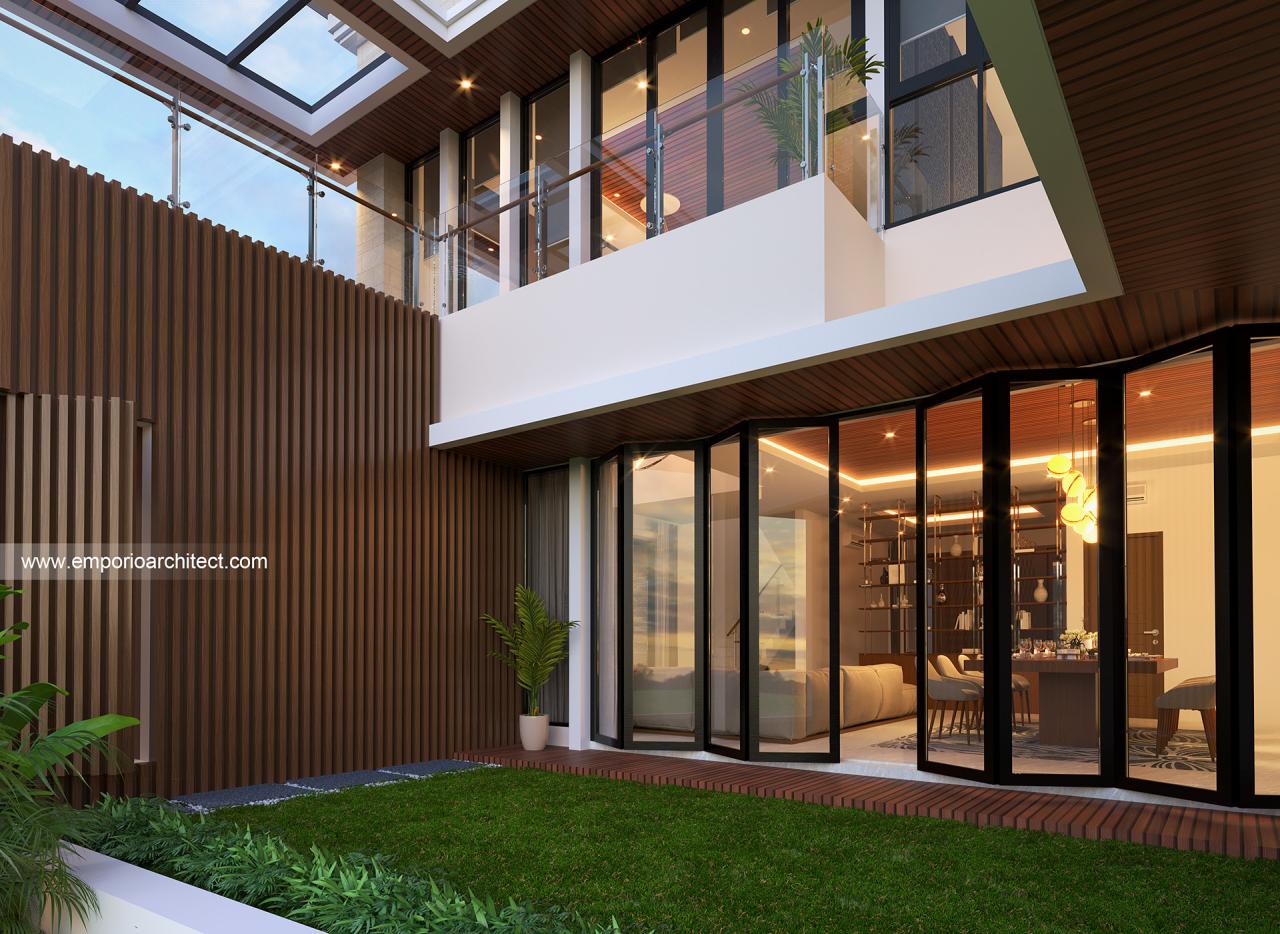Desain Tampak Detail Belakang Rumah Modern 2 Lantai Bapak RLY di ...