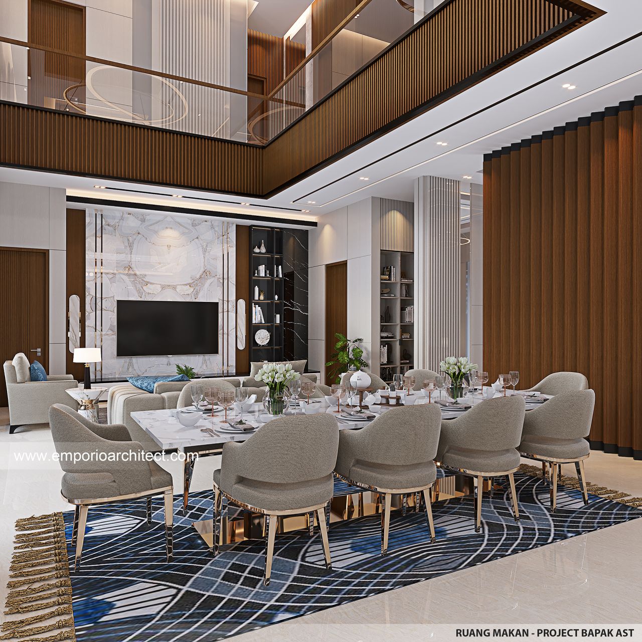 Desain Ruang Makan Rumah Modern 2 Lantai Bapak AST di Bandung 44395 ...