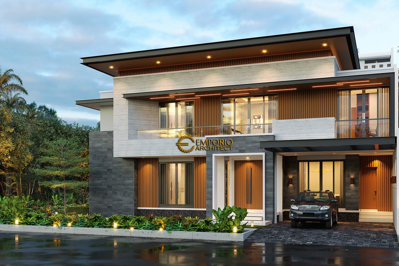 Desain Tampak Depan Rumah Modern 2 Lantai Bapak Ben di Cibubur, Jawa ...