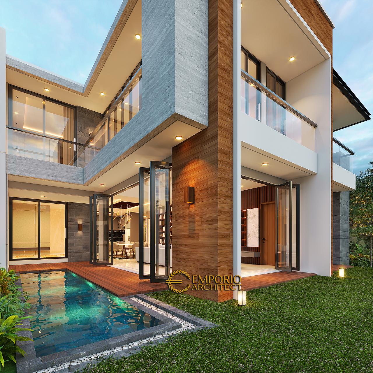 Desain Tampak Detail Belakang Rumah Modern 2 Lantai Bapak Ben di ...