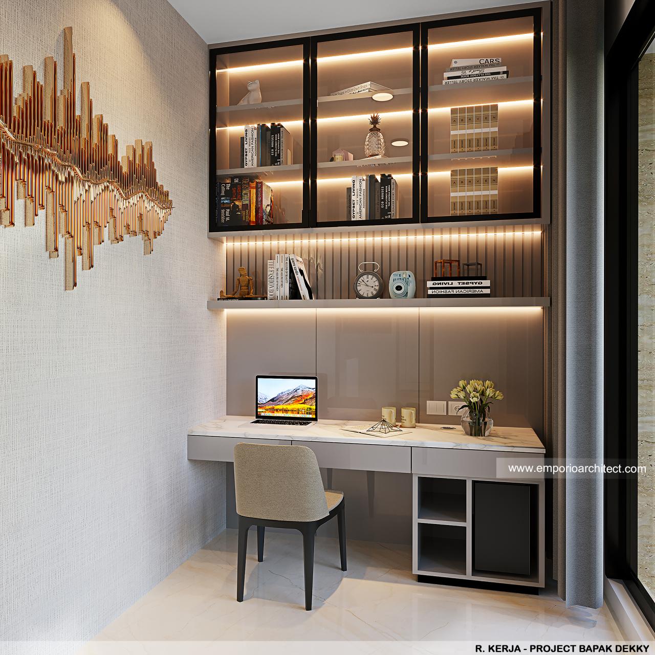 Desain Ruang Kerja Rumah Modern 2 Lantai Bapak Dekky di Kepulauan Riau ...