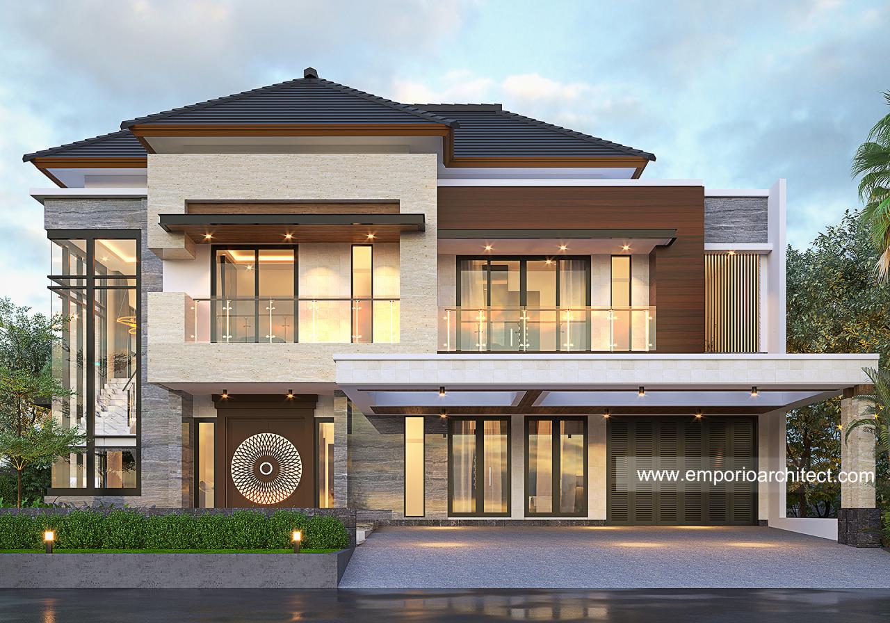 Desain Tampak Depan 2 Rumah Modern 2 Lantai Bapak JFR di Kota Wisata ...